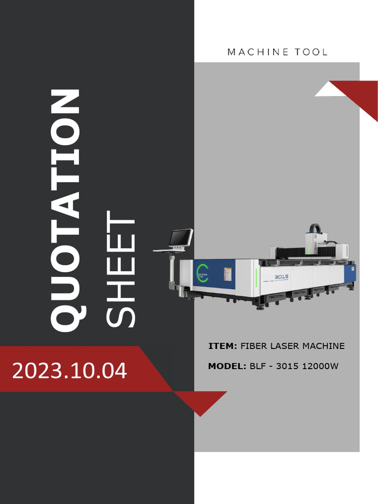 Specific of 12KW Fiber Laser Cutting Machine | PDF | Optical Fiber | Laser