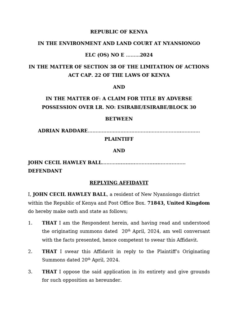 Firm 6 Replying Affidavit - Civil Litigation 3 May 2024 | PDF | Lawsuit ...