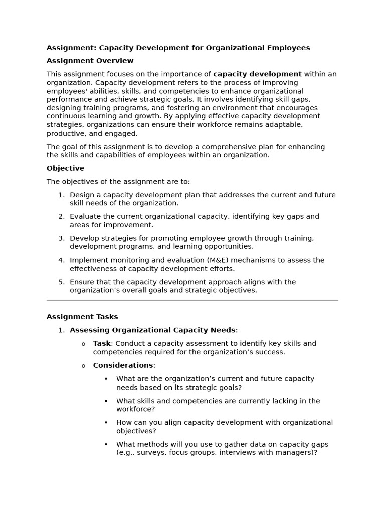 Capacity Development For Organizational Employees | PDF | Capacity ...