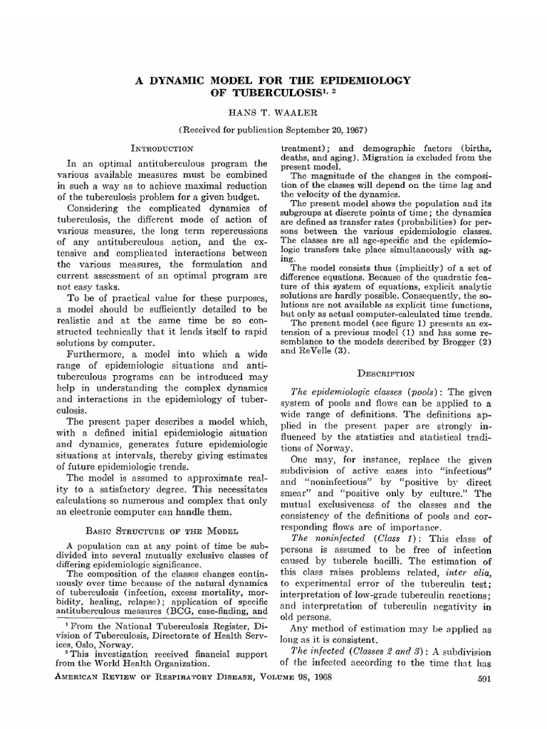 Dynamic Tuberculosis Epidemiology Model | PDF | Infection | Epidemiology