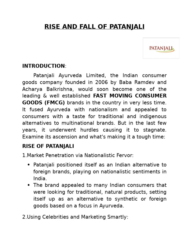 Rise and Fall of Patanjali | PDF | Brand | Economies
