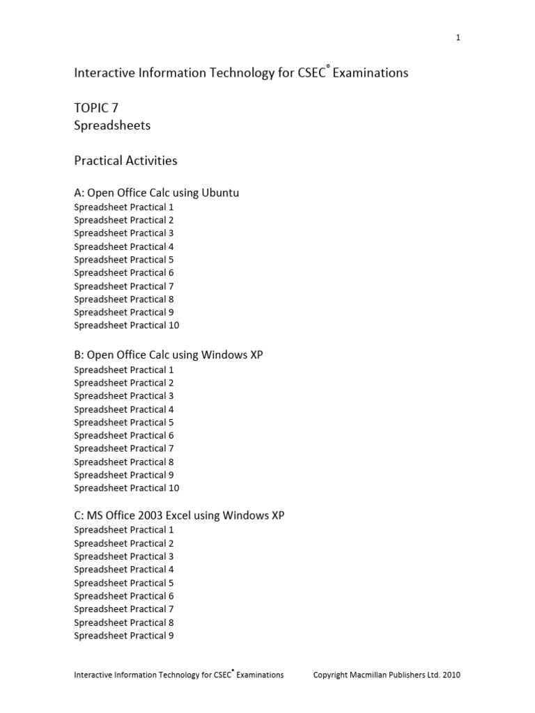 CXC - IT - PDF5 Edited - Swan, Bob - 001544 | PDF | Spreadsheet | Microsoft Excel