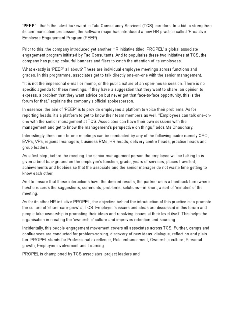 PEEP Details | PDF | Employment | Business