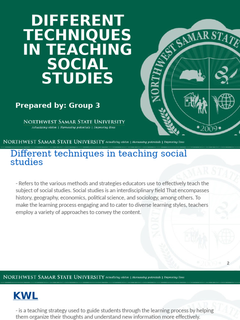 Different Techniques in Teaching Social Studies | PDF | Behavior ...
