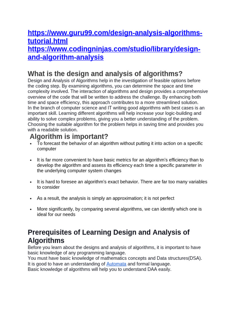 DAA Notes | PDF | Algorithms | Theoretical Computer Science