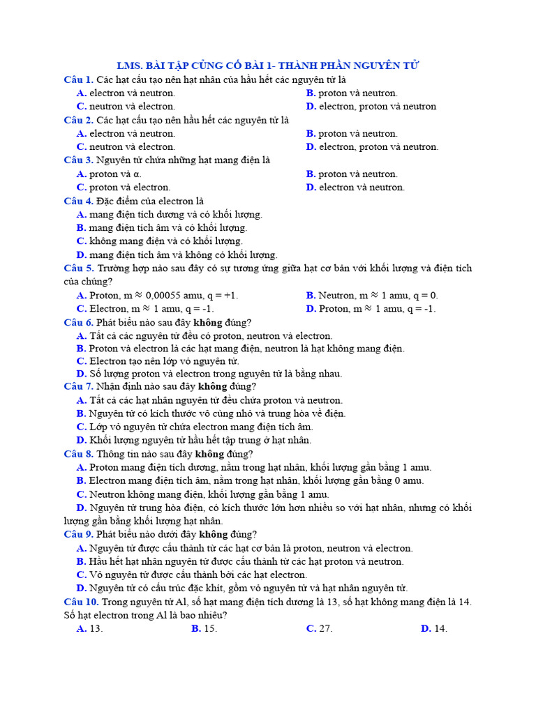 LMS - Hoa10.bài 2 | PDF
