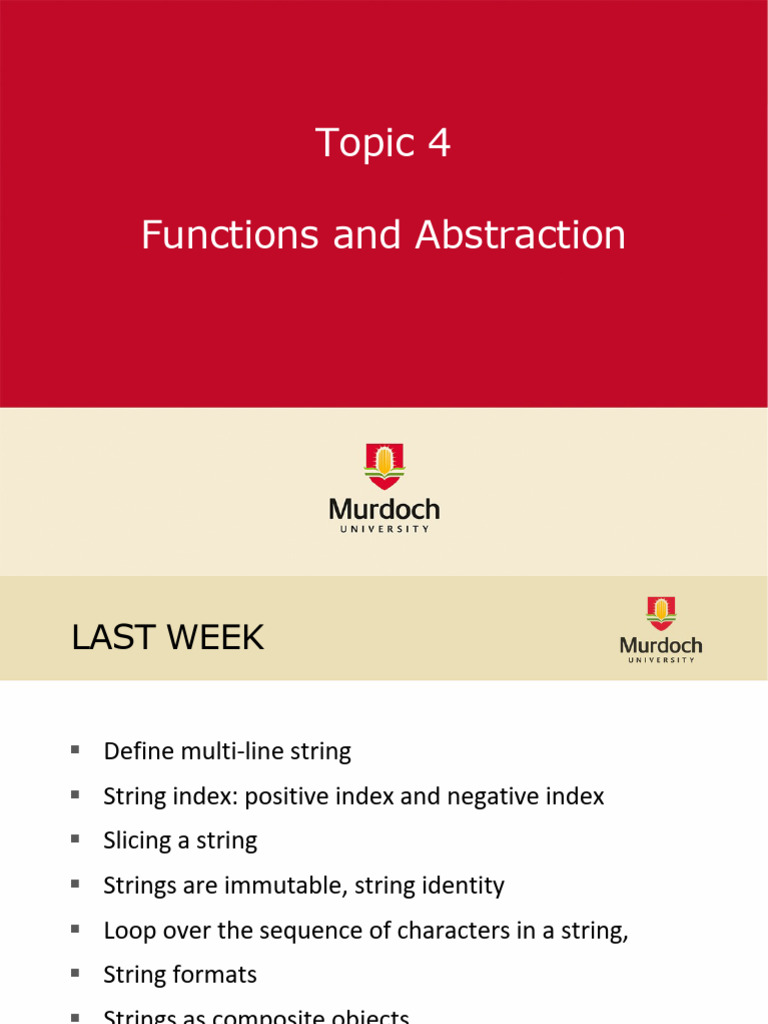 ICT582Topic04 | PDF | Scope (Computer Science) | Parameter (Computer Programming)