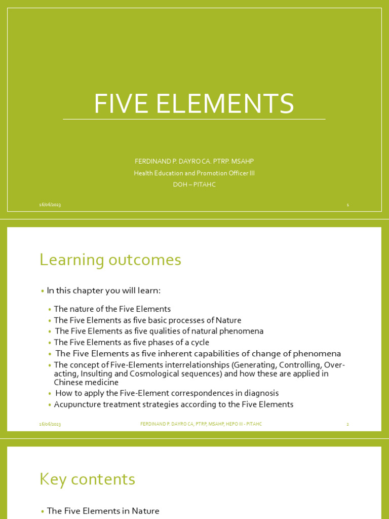 Understanding the Five Elements in Chinese Medicine | PDF | Taste ...