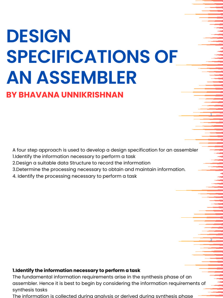 Design Specifications of An Assembler - 20241106 - 122535 - 0000 | PDF | Assembly Language ...