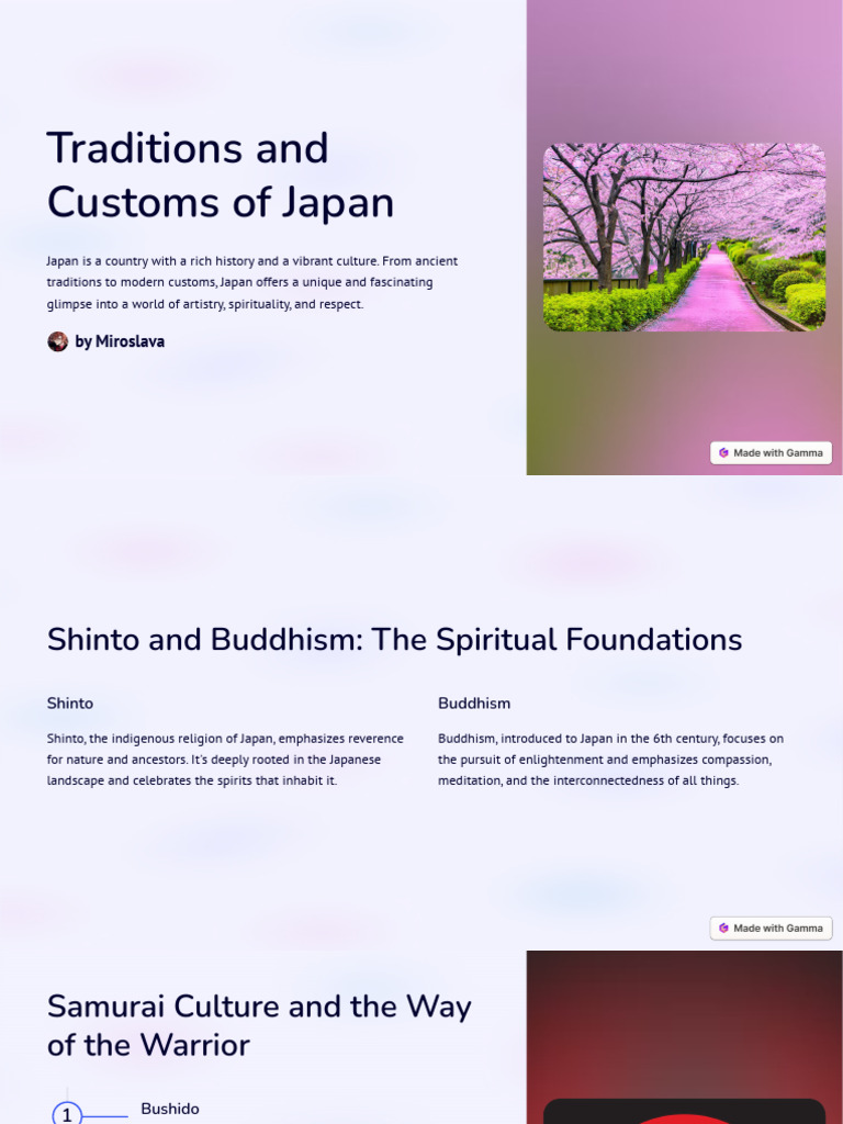 Traditions and Customs of Japan | PDF | Bushido | Samurai
