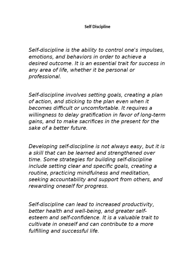 Mastering Self-Discipline Skills | PDF | Lifestyle