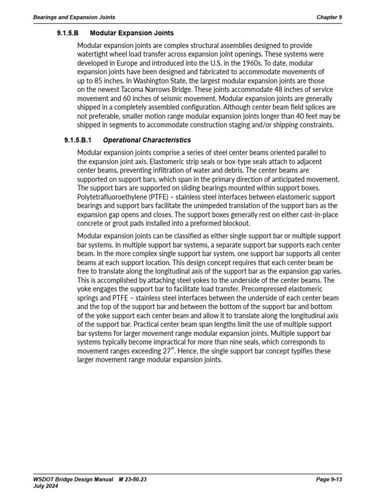 Modular Expansion Joints Overview | PDF | Building Engineering | Mechanical Engineering