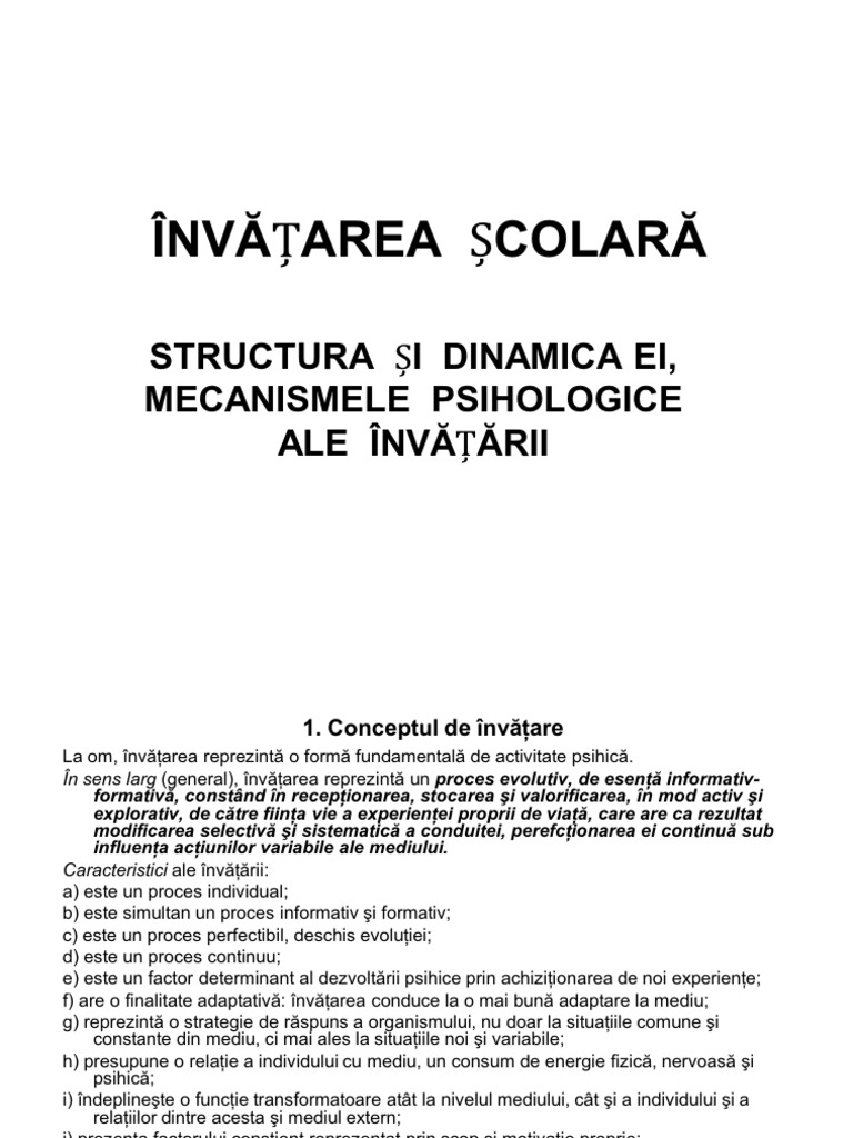 Invatarea Scolara | PDF