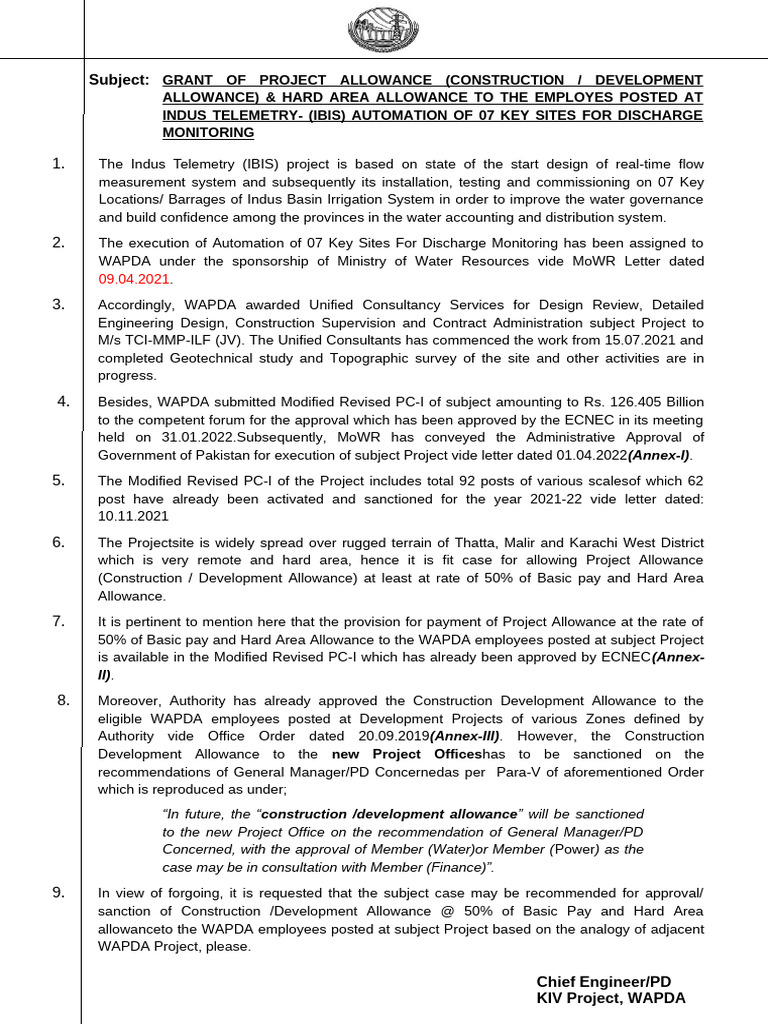 Project Allownce Case KIV Project | PDF | Indus River | Water And Politics