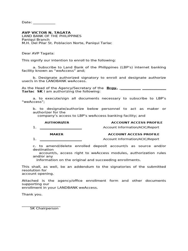 Letter Request Template (SK) | PDF | Finance & Money Management