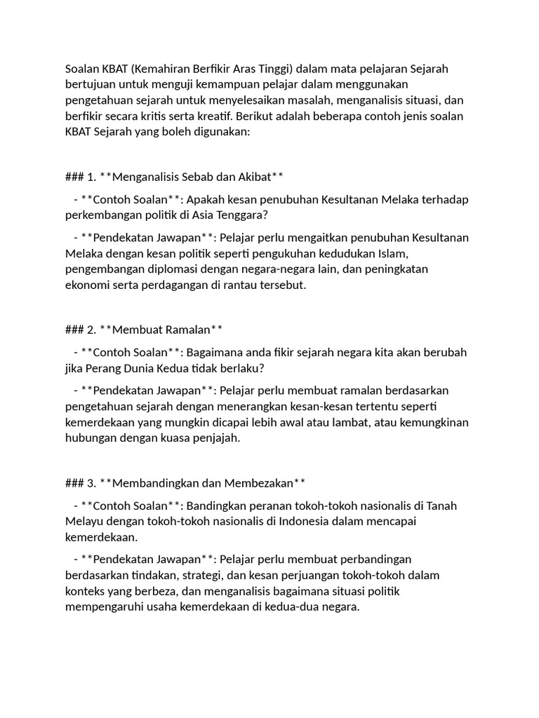 Soalan KBAT | PDF