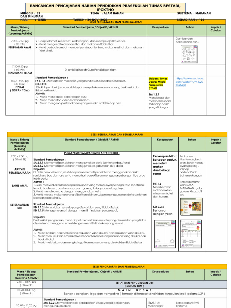 New RPH Minggu 33 Isnin | PDF