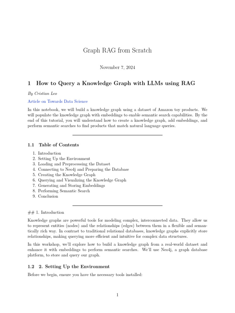 LLM Graph RAG From Scratch | PDF | Computing