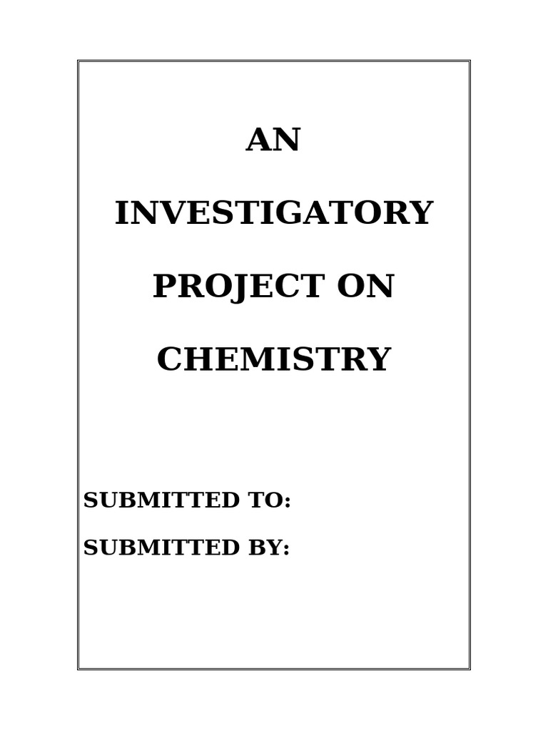 PROJECT ON CHEMISTRY | PDF | Chromatography | Solvent