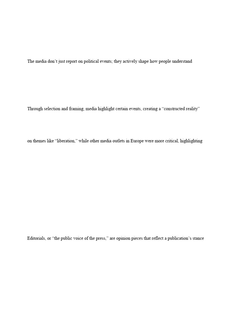 Media's Role in Shaping Political Reality | PDF | Mass Media | Newspapers