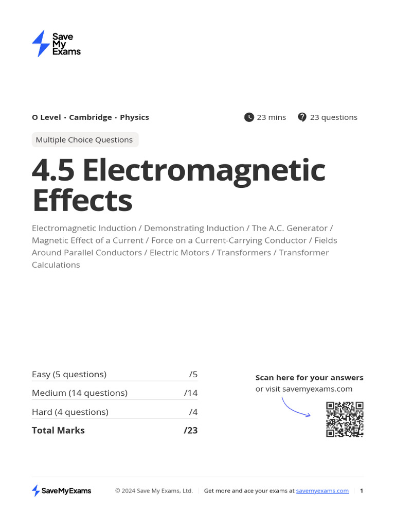 4 5 Electromagnetic Effects 6 5WbA5z2EAQcPJ1 | PDF | Transformer | Inductor