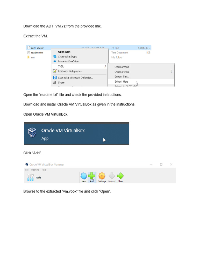 ADT VM Instructions | PDF