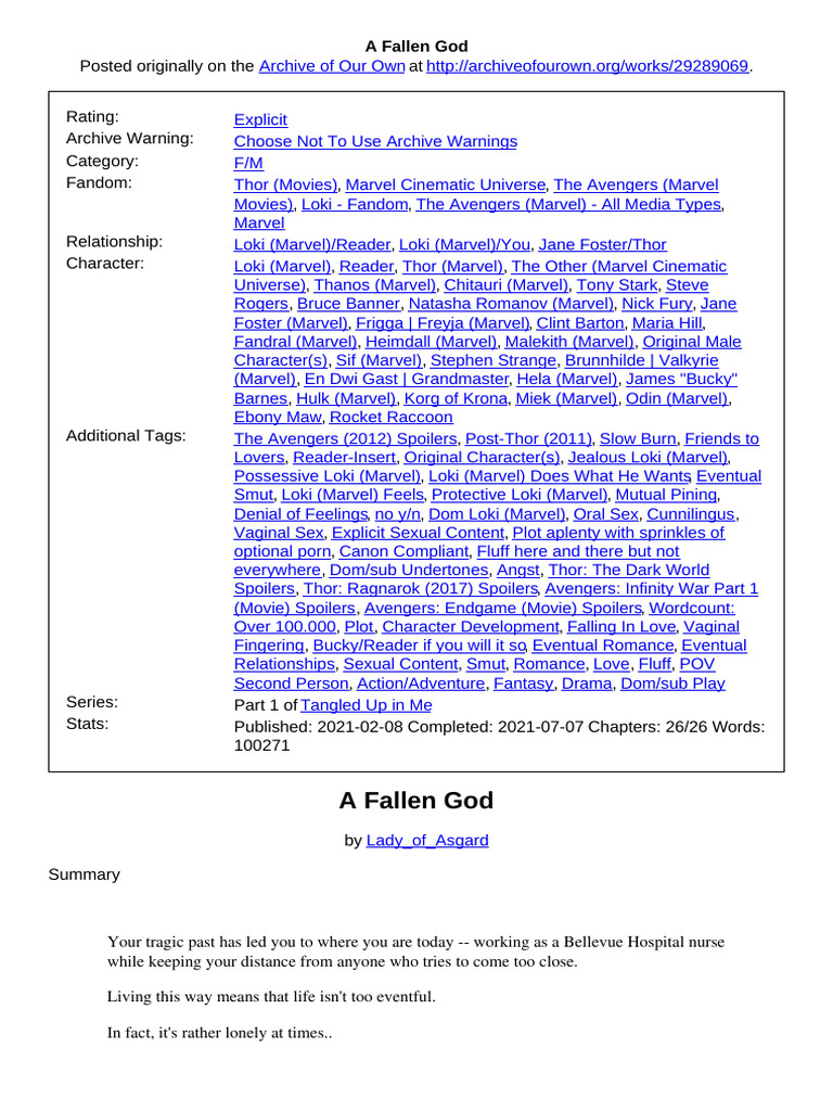 A Fallen God | PDF | Marvel Comics