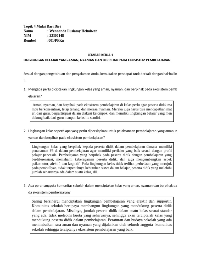 LK 1 Topik4 - WennandaIlusiamyHelmiwan | PDF | Karier & Perkembangan