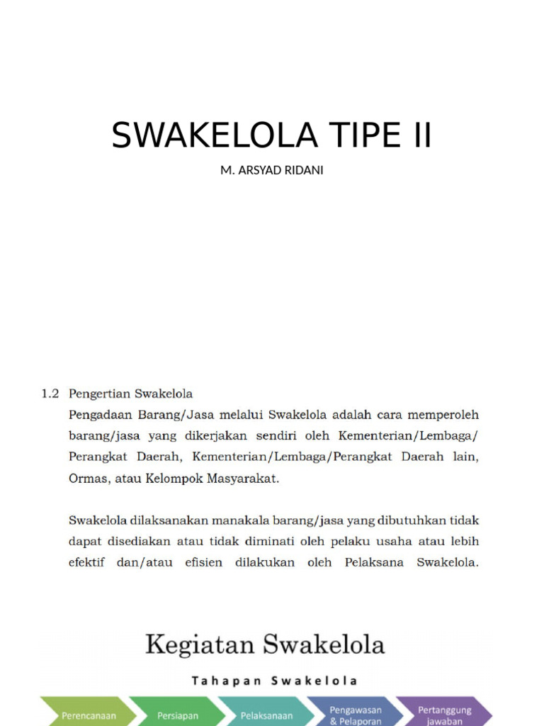 Dani-Swakelola Tipe II | PDF