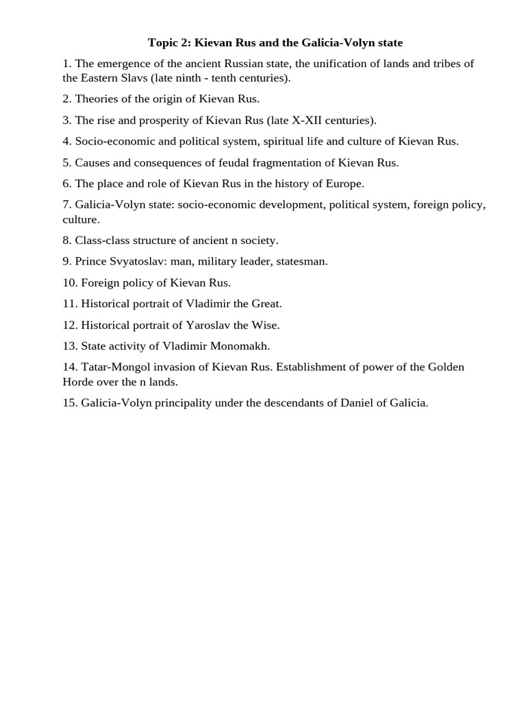 Topic 2 History of Ukraine | PDF | History