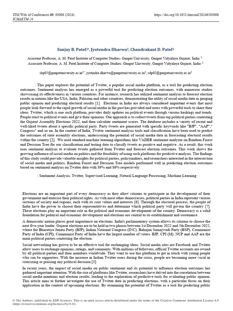 Harnessing Twitter: Sentiment Analysis For Predicting Election Outcomes ...