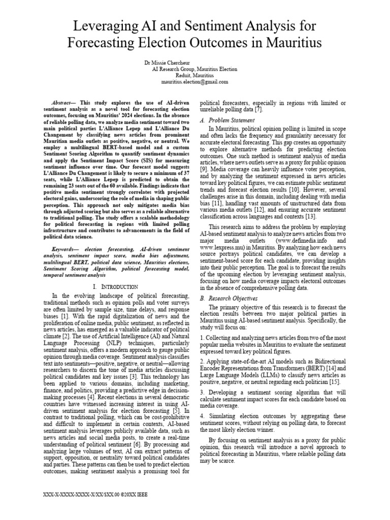 Leveraging AI and Sentiment Analysis For Forecasti | PDF | Forecasting | Media Bias