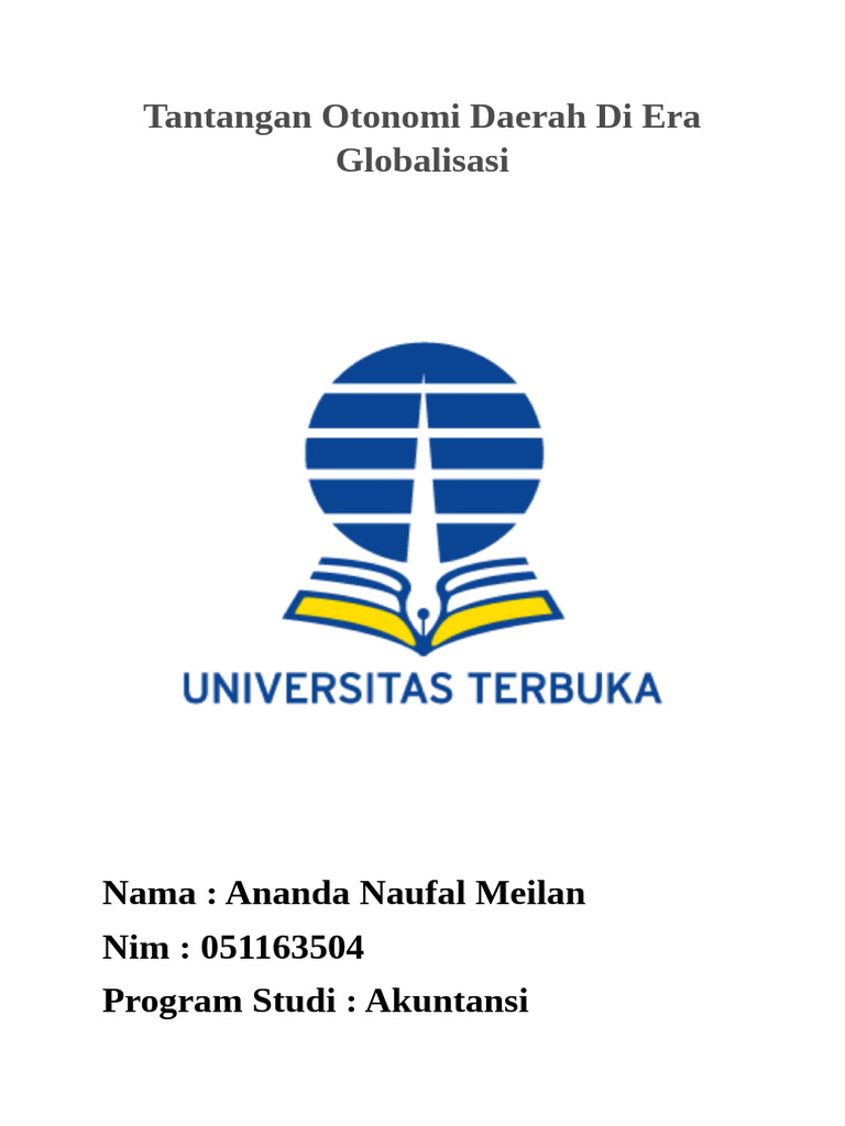 Tantangan Otonomi Daerah Di Era Globalisasi | PDF