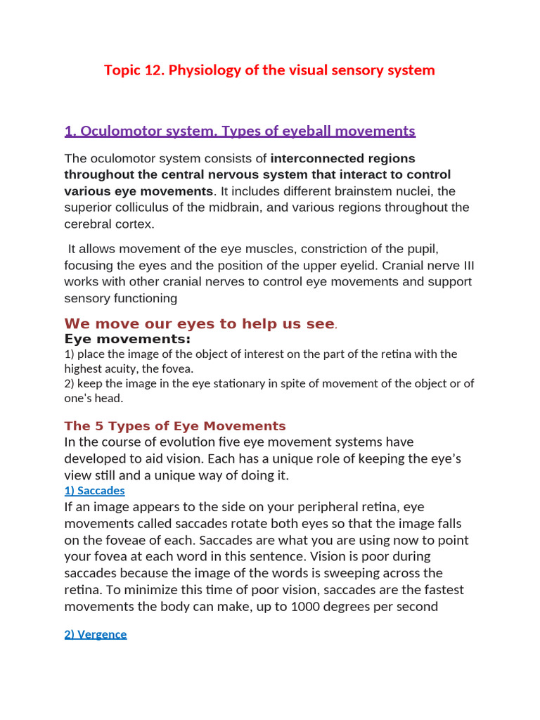 Topic 12 | PDF | Retina | Color