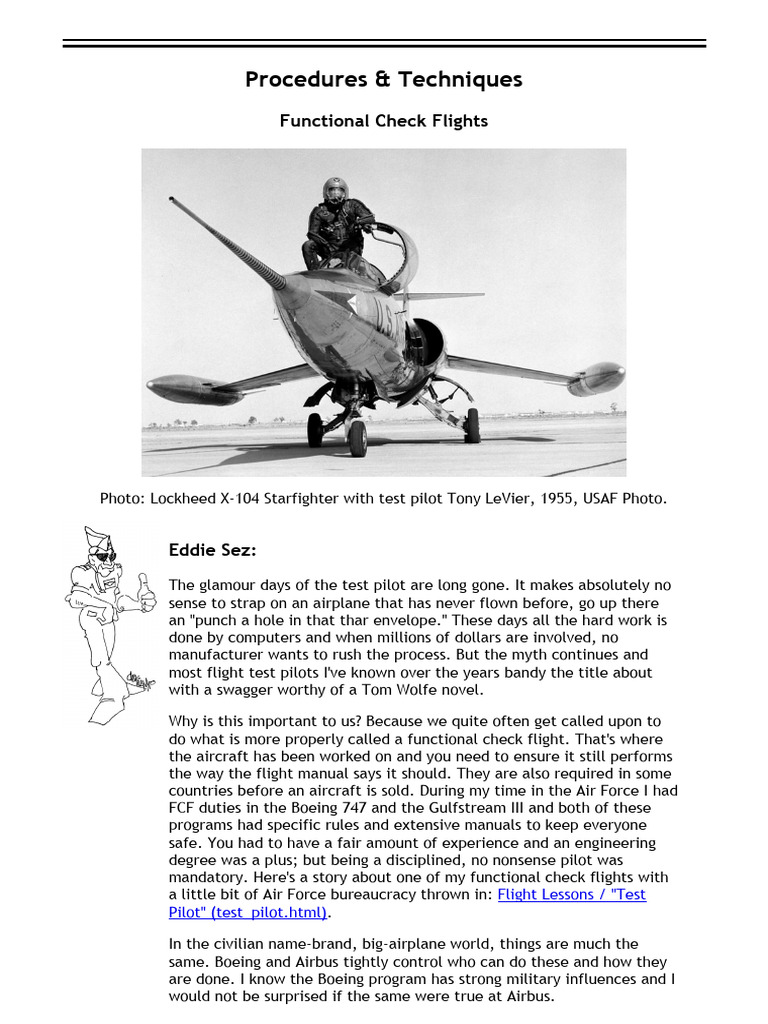 Functional Check Flights | PDF | Flight Test | Flight Recorder