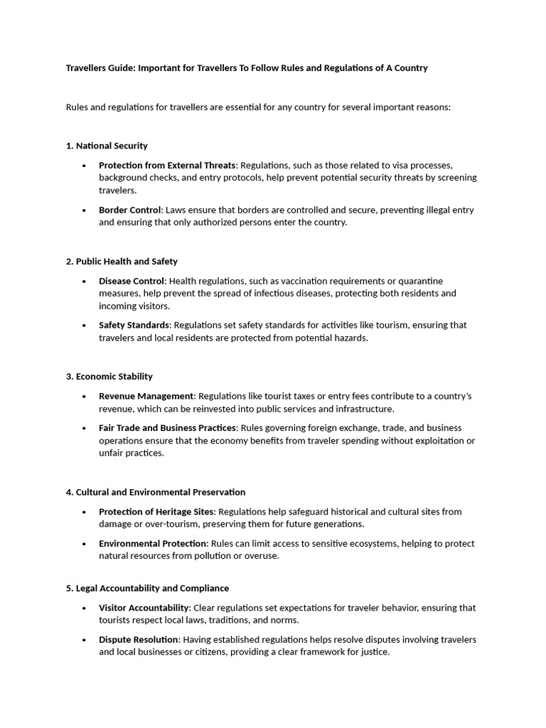 Essential Travel Rules for Safety | PDF | Tourism | Policy