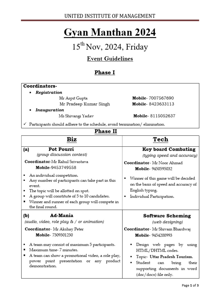 Gyan Manthan Guidelines 2024 | PDF