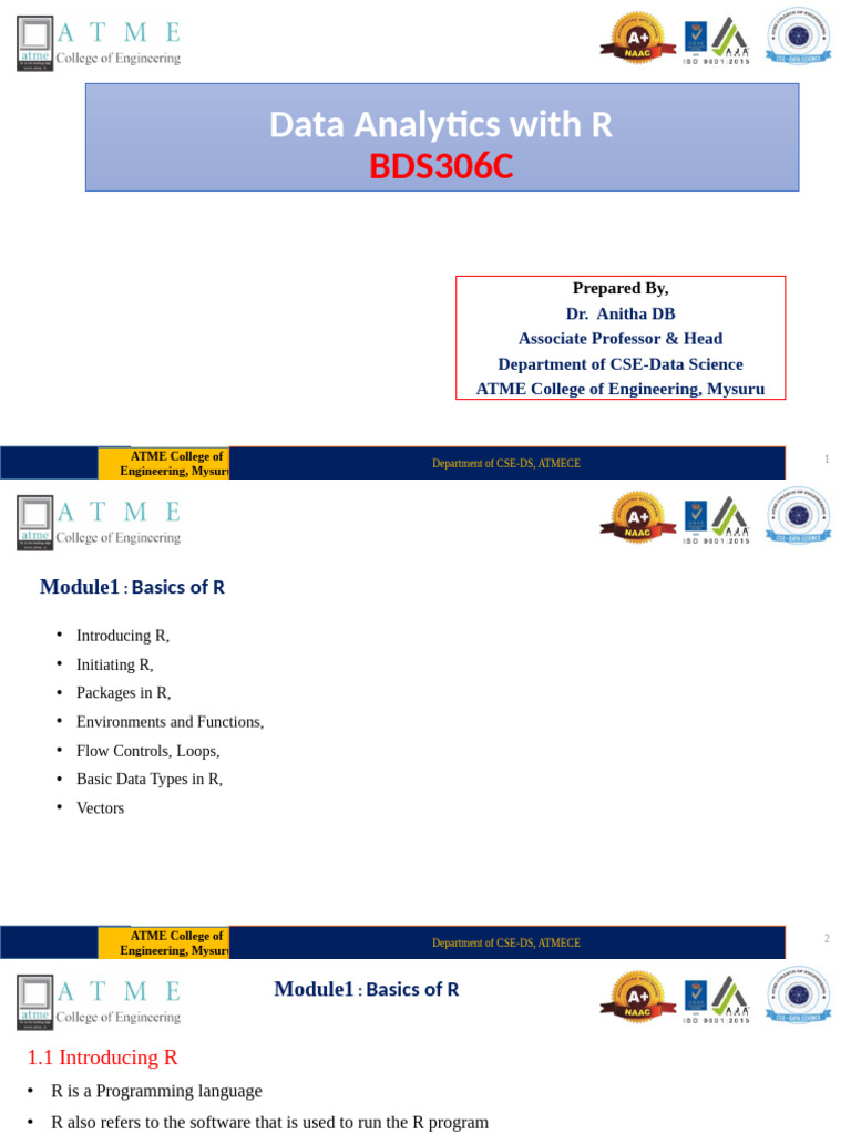 Data Analytics Basics with R | PDF | Control Flow | R (Programming ...