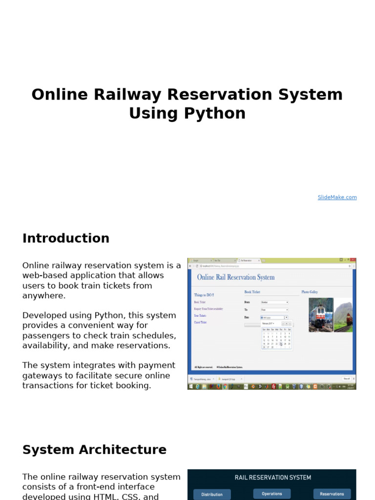 Online Railway Reservation System Using Python | PDF | Computer Security | Security
