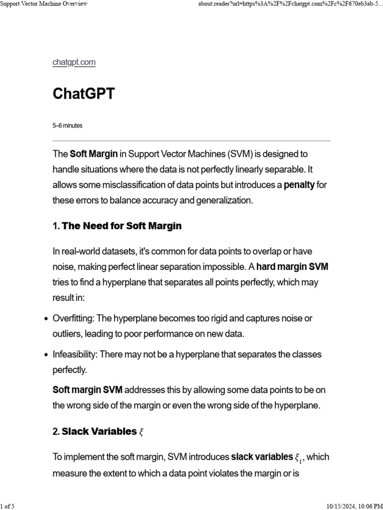 Understanding Soft Margin SVM Concepts | PDF | Support Vector Machine | Statistical Analysis
