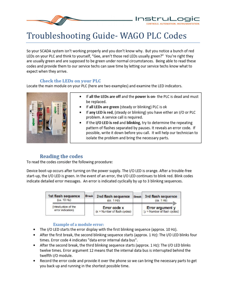 Troubleshooting+Guide Wago+PLC+Codes | PDF | Computer Science | Computer Engineering