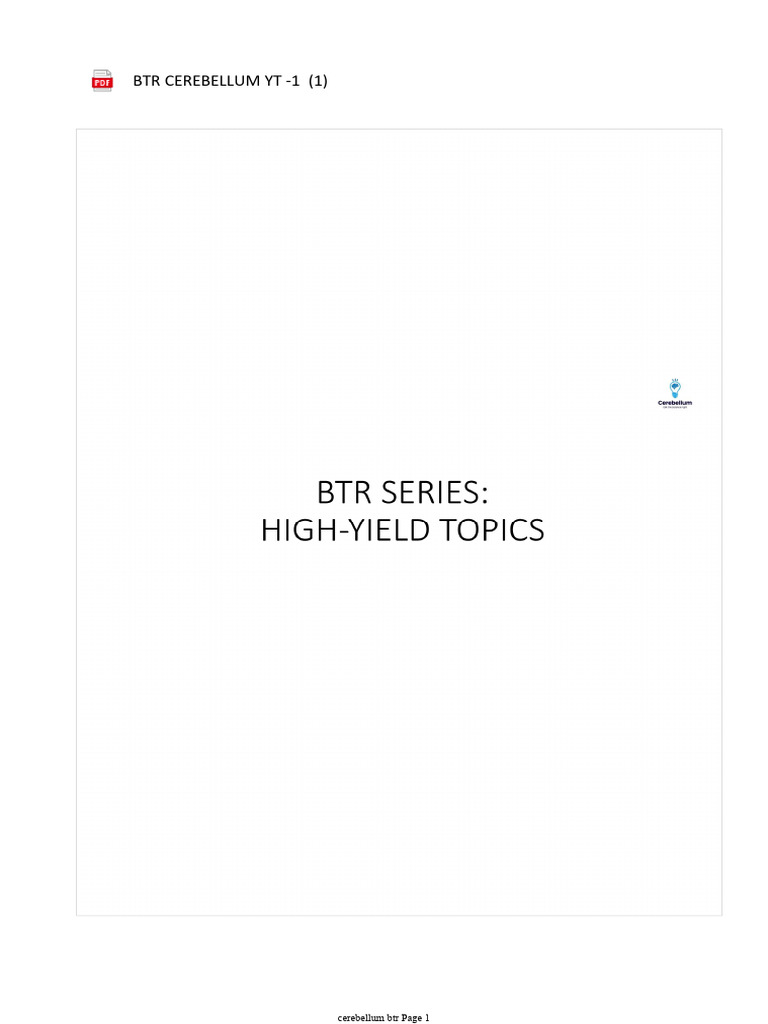 BTR Cerebellum 1 | PDF