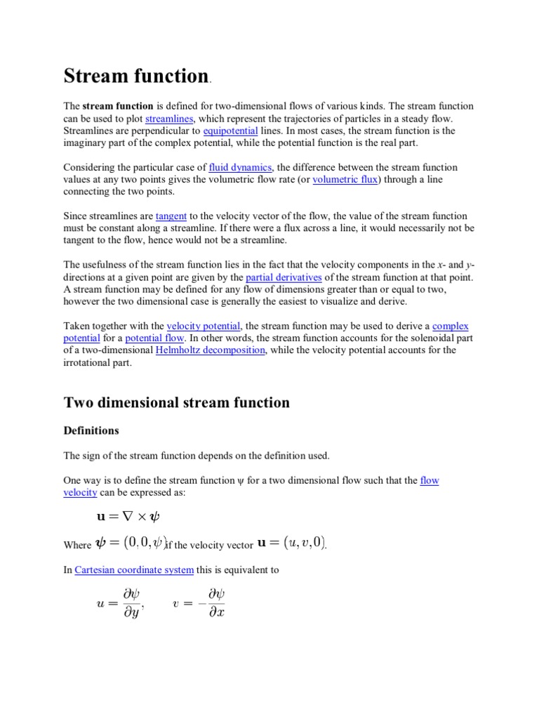 Stream Function | PDF