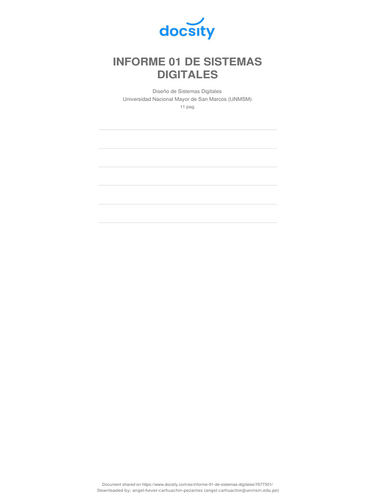 Docsity Informe 01 de Sistemas Digitales | PDF | Decimal codificado en ...