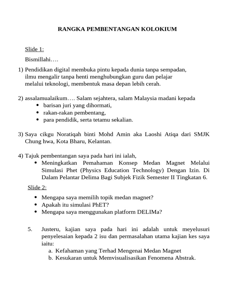Rangka Pembentangan Kolokium | PDF | Bisnis | Seni
