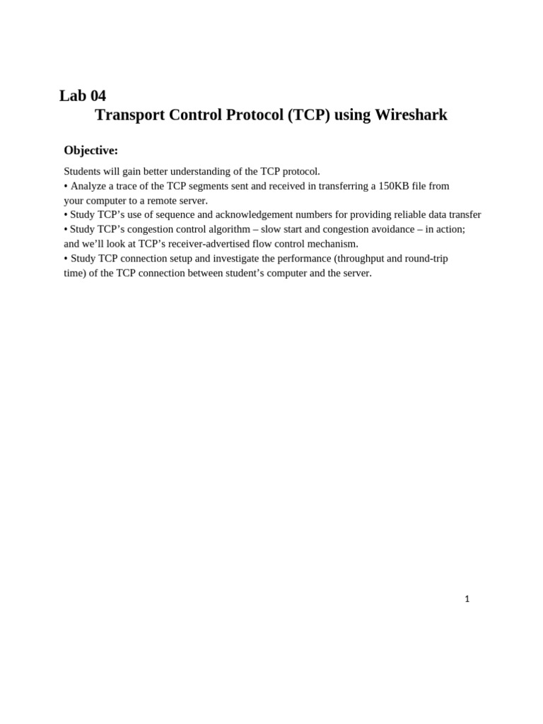 Lab-04 | PDF | Transmission Control Protocol | Port (Computer Networking) Lab-04 | PDF | Transmission Control Protocol | Port (Computer Networking)