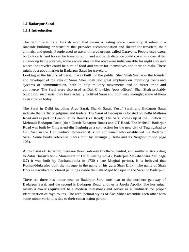 Badarpur Sarai: Historical Overview | PDF | Art