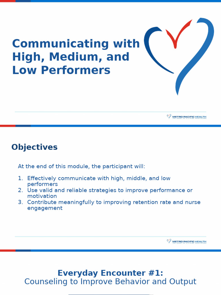 Communicating With High, Medium, Low Performers 08072024 | PDF | Goal ...