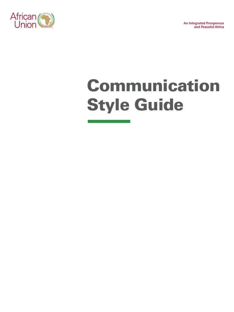 UPDATED 2024 - AU Communication Style Guide - V2.24 | PDF | African ...