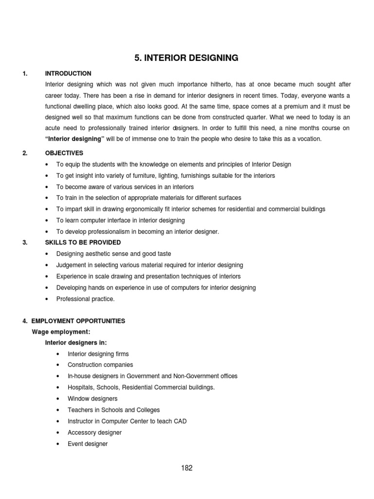 Interior Designing: A Nine-Month Course on Interior Designing | PDF ...